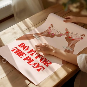 Do It for the Plot Pink Print Dorm Decor Bar Cart Apartment Decor ...