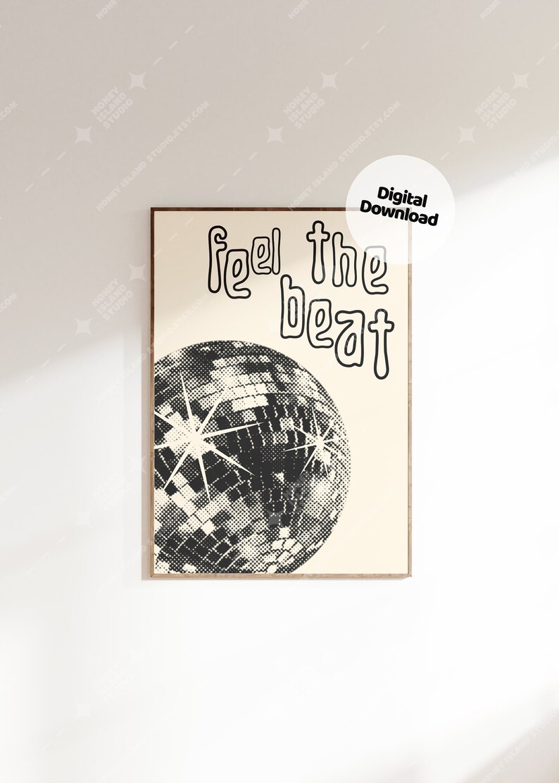 Disco Ball Print Retro Disco Ball Poster Retro Home Decor - Etsy