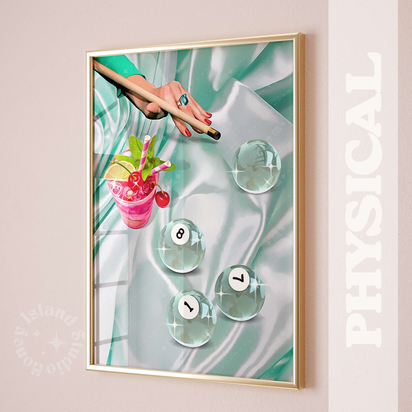 Retro Billiards Poster, Woman Playing Pool, Drinks Wall Art - Etsy