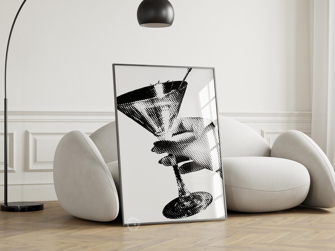 Funky Martini Cocktail Poster, Trendy Cocktail Art, Funky Cocktail ...