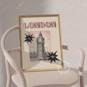 London Boy Poster, Funky Girly Print, Bar Cart Wall Art, Retro Wall Art ...