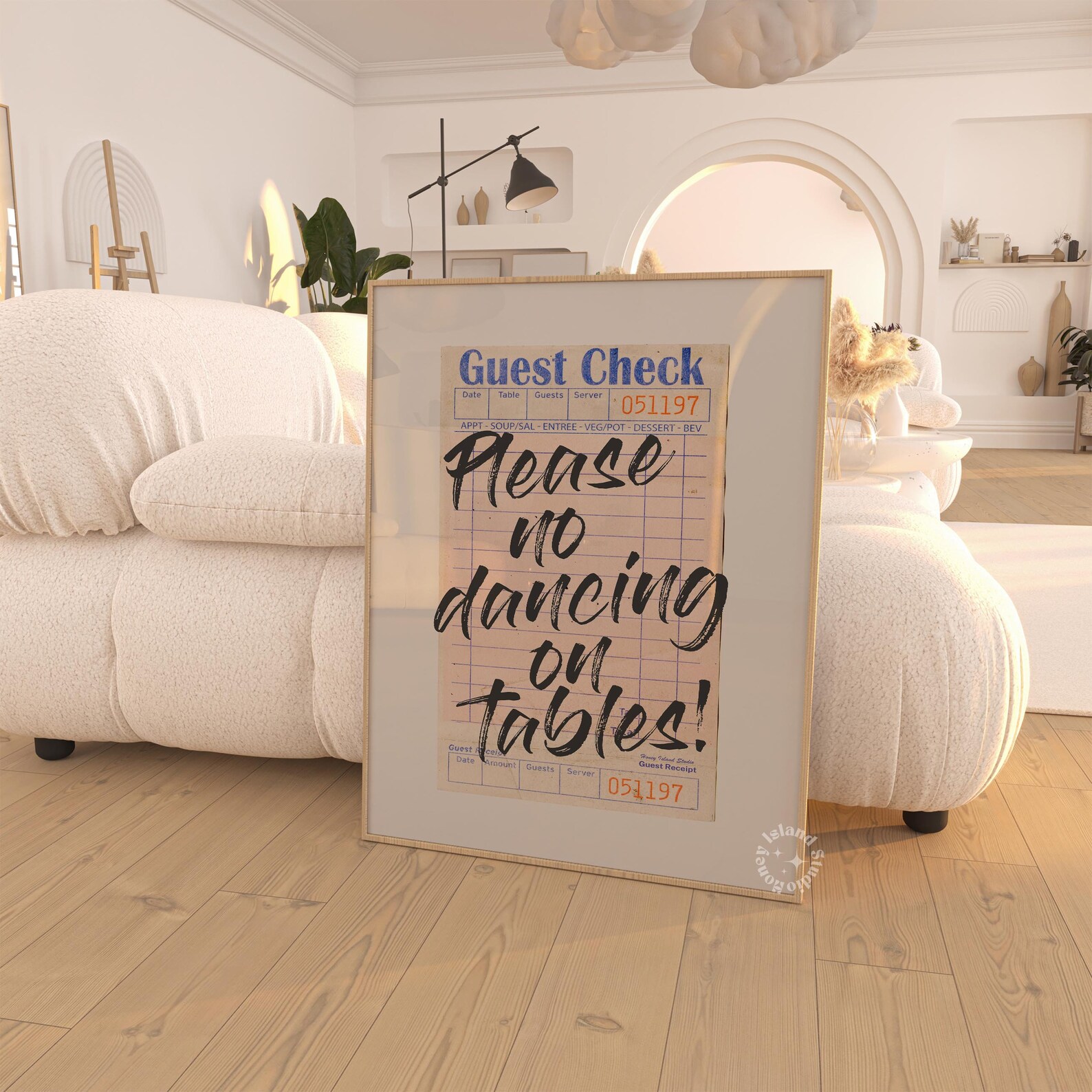 Retro Guest Check Print: Please No Dancing on Tables - Bar Cart Decor ...
