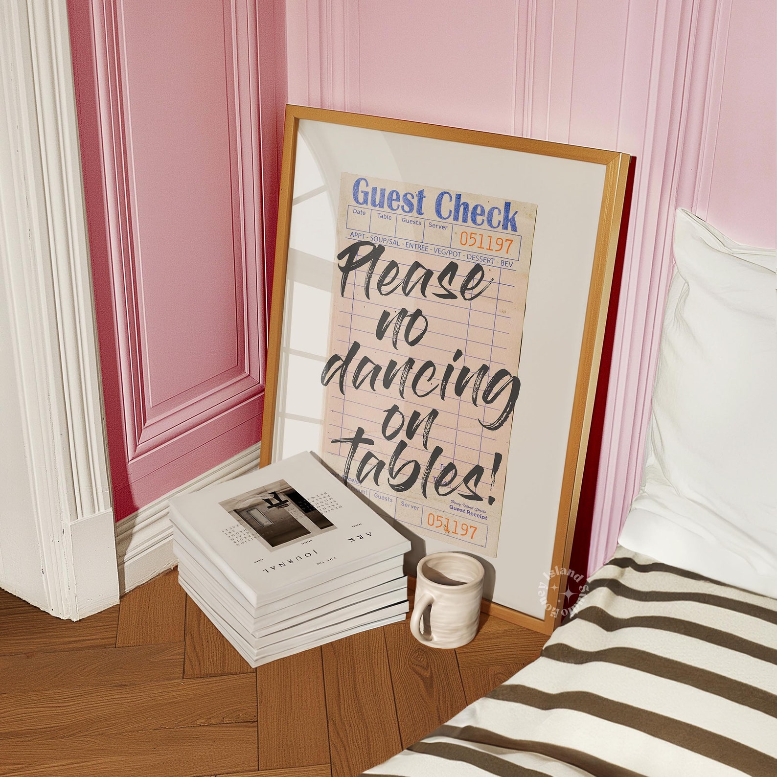 Retro Guest Check Print: Please No Dancing on Tables - Bar Cart Decor ...