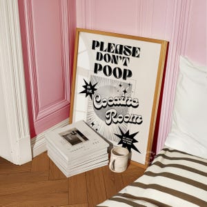 Funny Bathroom Disco Print: Please Don't Poop in the Coke Room ...