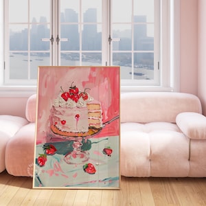 Retro Cake Wall Art Vintage Cake Kitchen Print Pretty Decor Cake ...