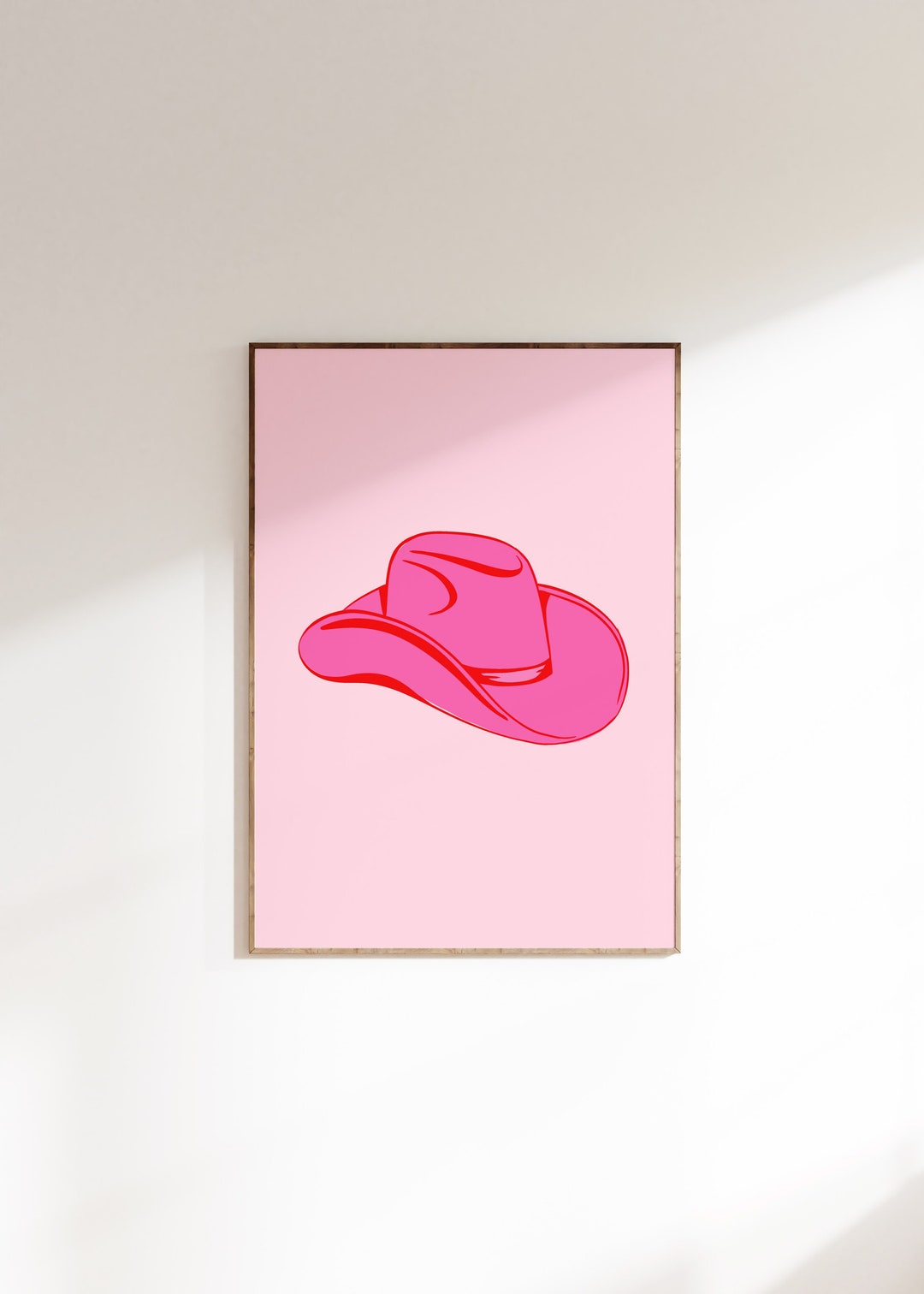 Pink Cowboy Hat Printable Art Pink Western Decor Cowboy Boho - Etsy