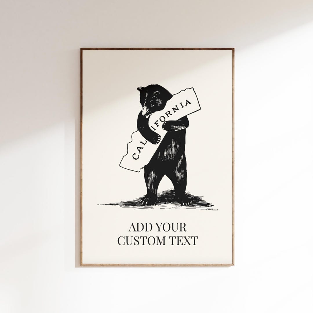 Custom City I Love You California Bear Poster - Premium Matte Paper ...
