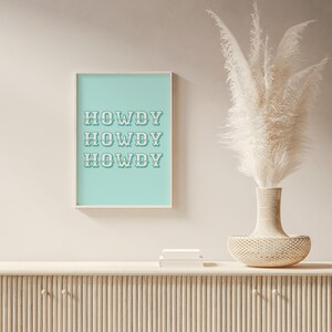 Turquoise Howdy Sign, Instant Download, Printable Art, Teal Western ...