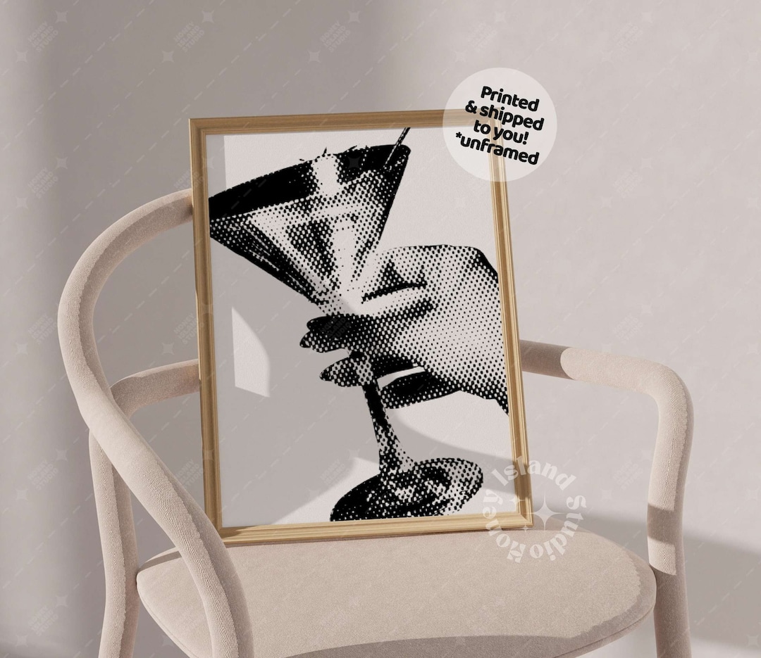 Funky Martini Cocktail Poster, Trendy Cocktail Art, Funky Cocktail ...