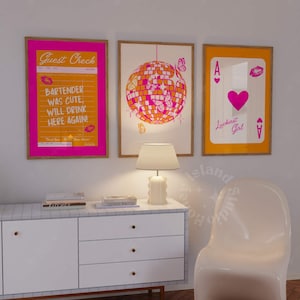 Preppy Disco Ball Print, Retro Wall Decor, Trendy Maximalist Poster ...