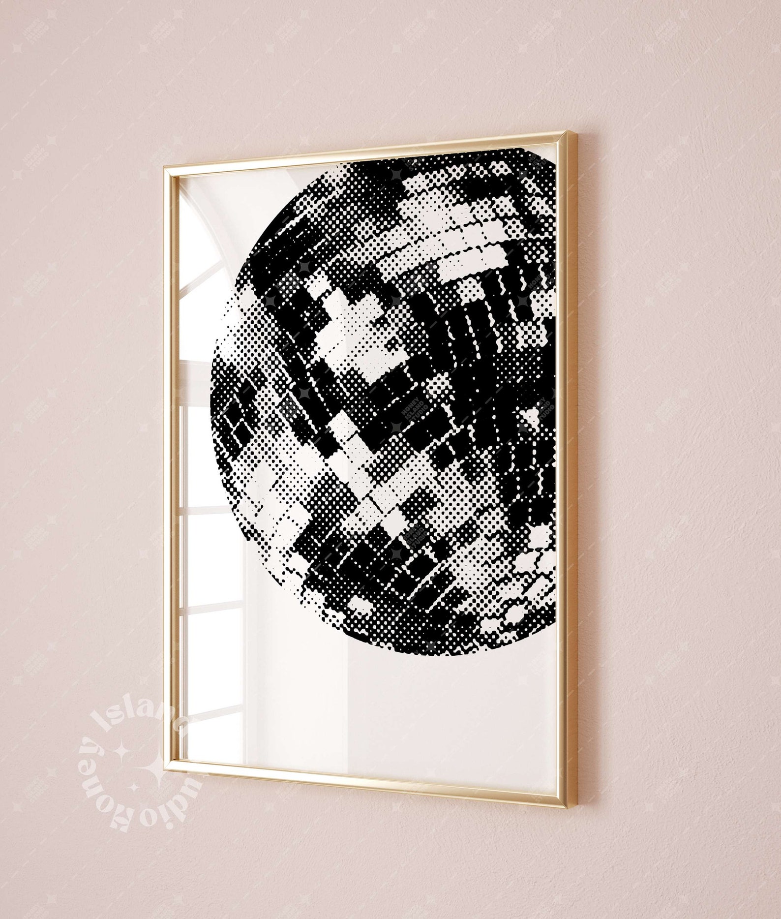 Disco Ball Print, Black and White Groovy Poster (digital Download) - Etsy