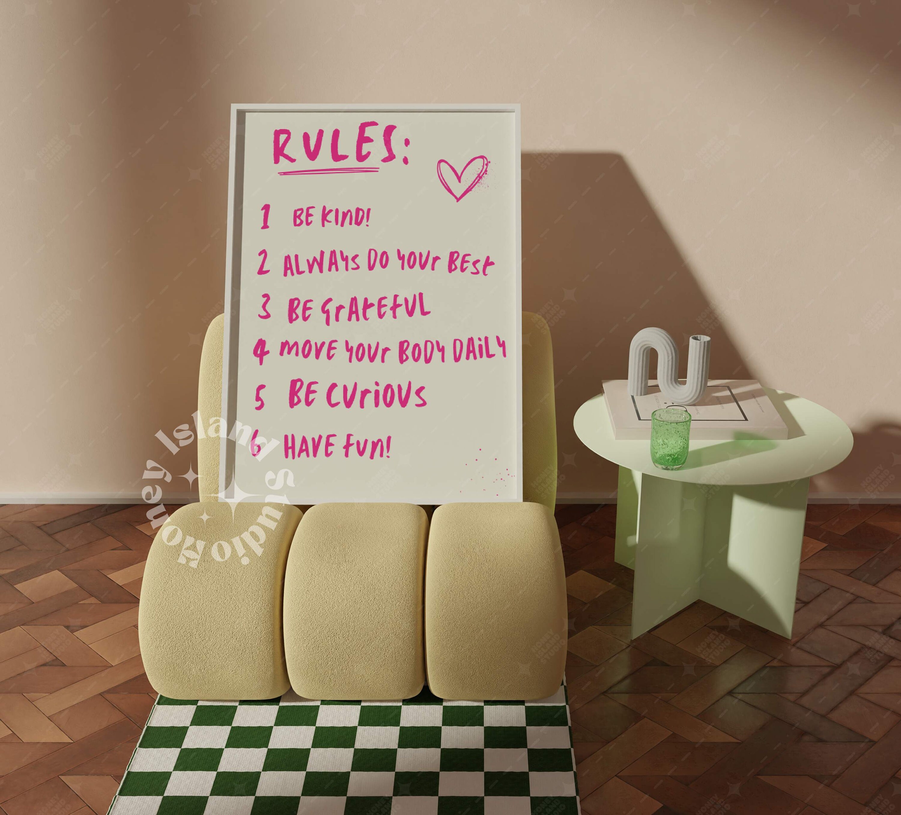 Pink Rules Print, Trendy Bar Cart Decor (digital Download) - Etsy