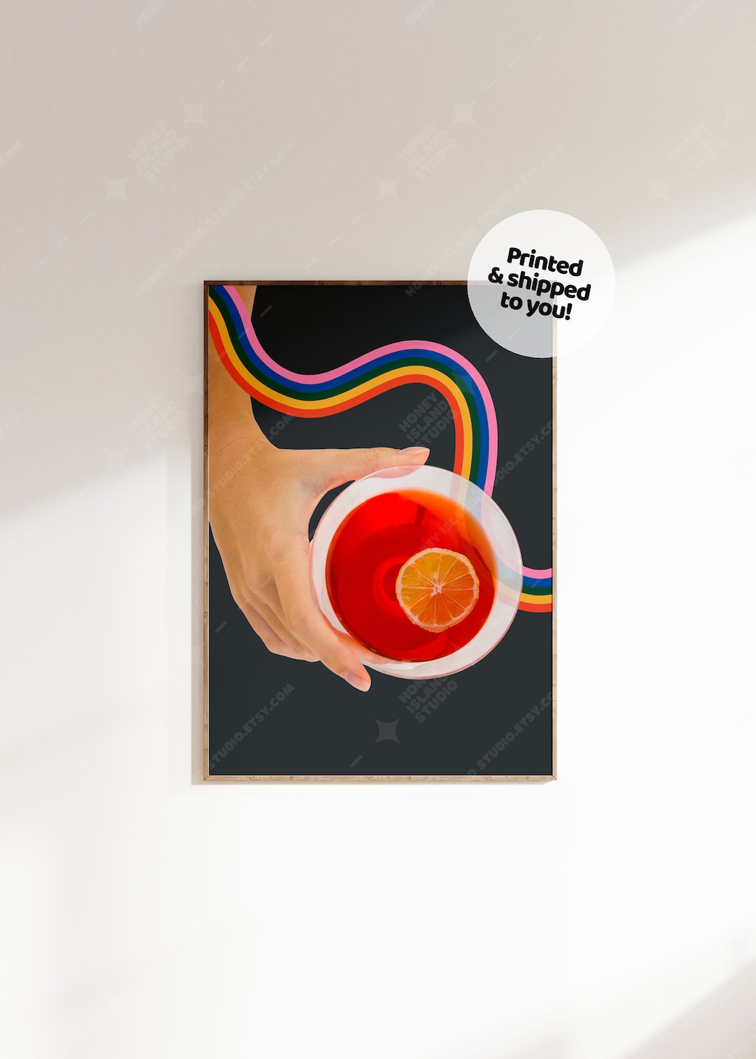 Retro Cocktail Poster, 70s Vintage Cocktail Poster, Groovy Drinks ...