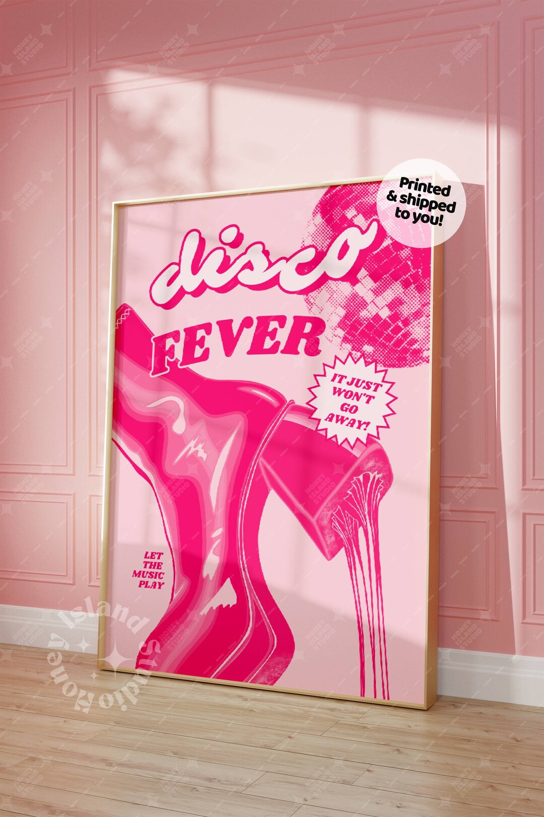 Disco Kicks, Disco Hot Pink Poster, Funky Disco Poster, Retro Disco ...