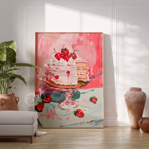 Retro Cake Wall Art Vintage Cake Kitchen Print Pretty Decor Cake ...