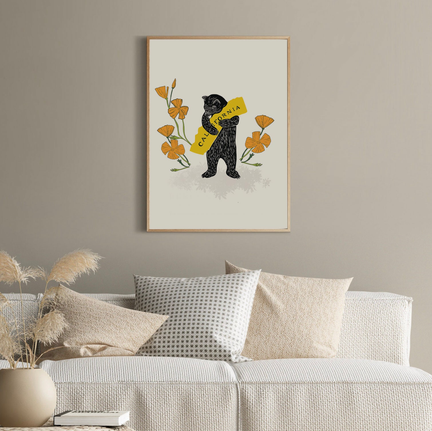 I Love California Bear Hug Print California Poppy California - Etsy