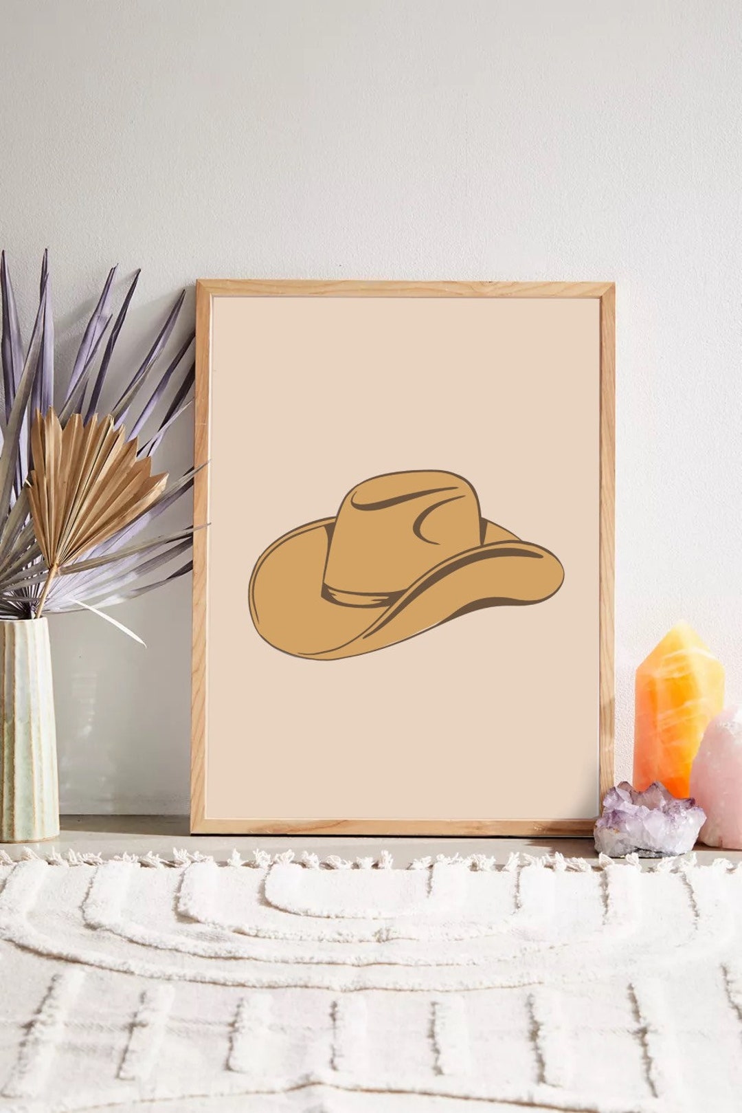 Cowboy Hat, Yellow Mustard Prints, Mustard Western Wall Art, Cowboy ...