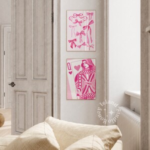 Pink Bow Coquette Poster, Hair Ribbon Decor Preppy Aesthetic, Coastal ...