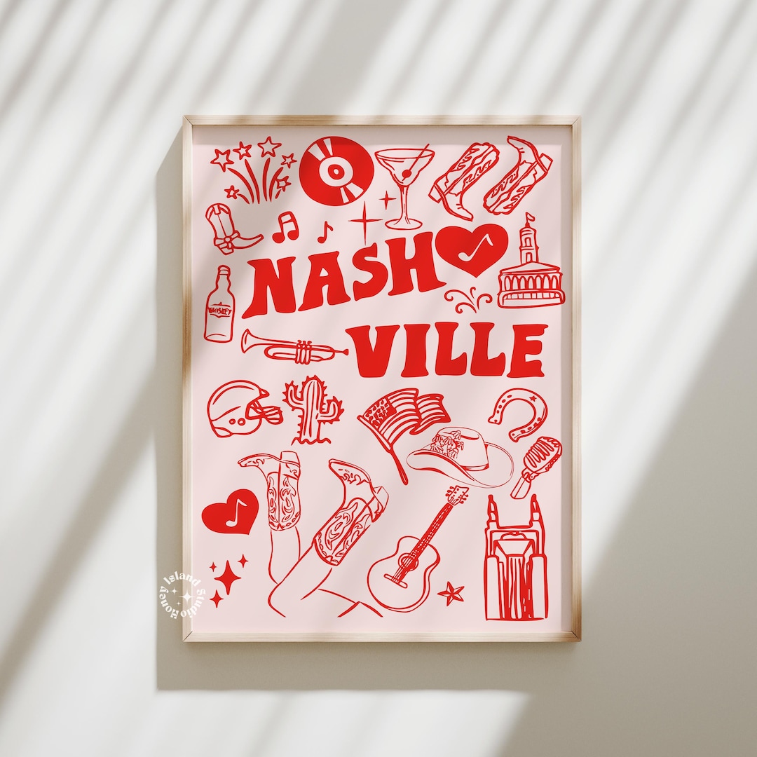 Nashville Wall Art Print, Nash Wall Art, Tenesse Prints, Trendy Wall ...