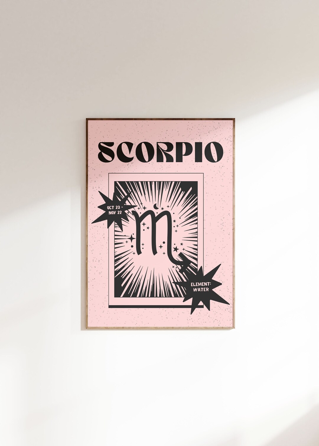 Scorpio Poster, Zodiac Print, Retro Wall Decor, Digital Download Print ...