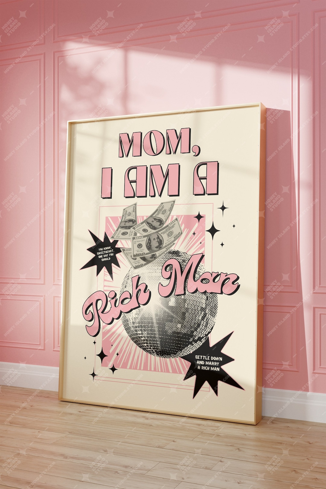 Mom I Am a Rich Man Poster, Trendy Retro Poster, Trendy Feminist Poster ...