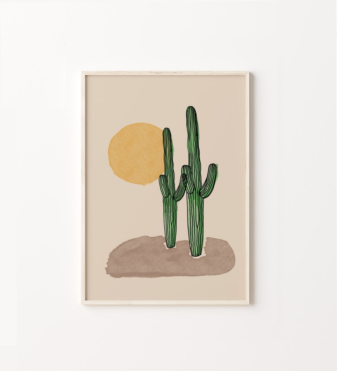 Desert Cactus Printable Wall Art, Saguaro Cactus, Arizona Wall Art ...