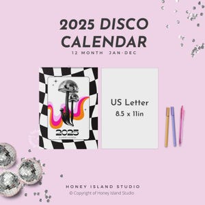 Disco Wall Calendar 2025, Daily Planner Funky Disco 2025, Montly ...