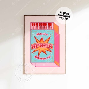 Perfect Match Print Print, There is a Spark Between Us, Retro Wall Art ...
