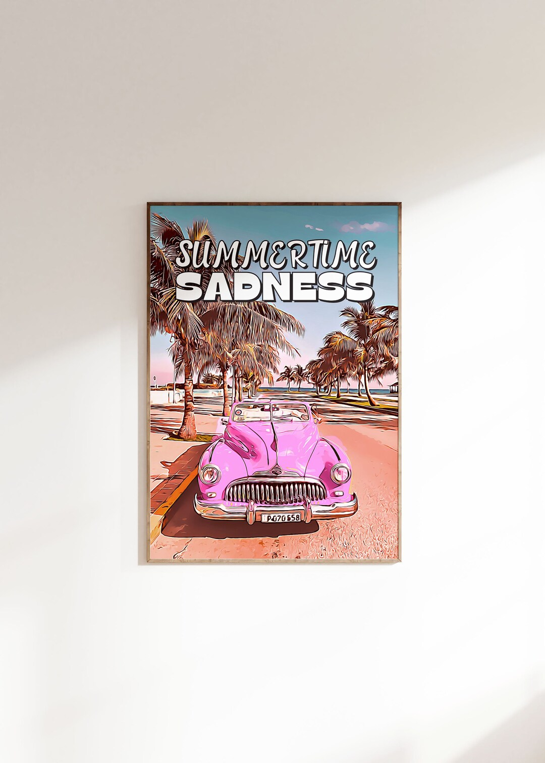 Summertime Sadness Poster, Lana, Dorm Decor, Pink Girly Prints, Retro ...