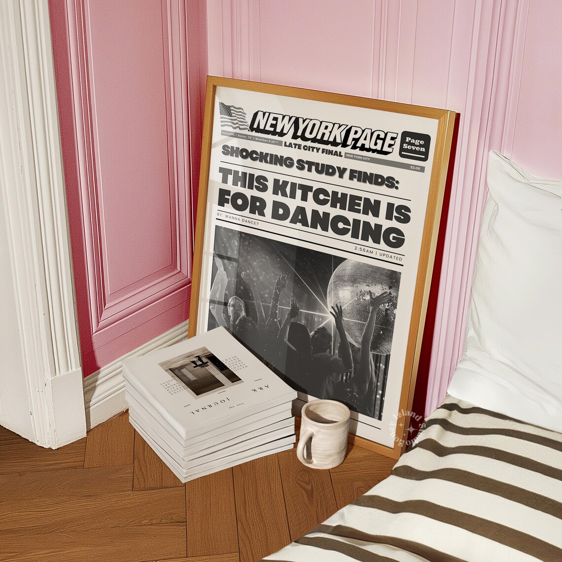 This Kitchen is for Dancing Print, Retro Newspaper Art (digital) - Etsy