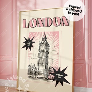 London Boy Poster, Funky Girly Print, Bar Cart Wall Art, Retro Wall Art ...