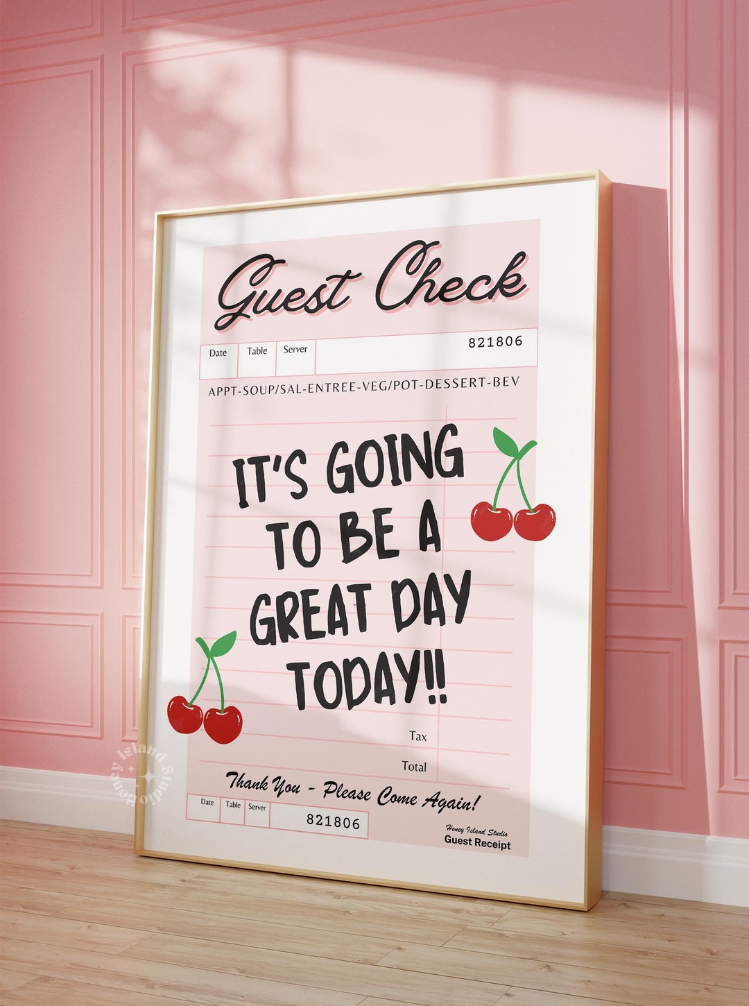 Guest Check Its Going to Be a Great Day Today Cherries Print, Cherry ...