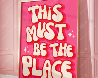 Funky Disco Ball Print, Pink Disco Poster, Bar Cart Wall Art, Retro ...