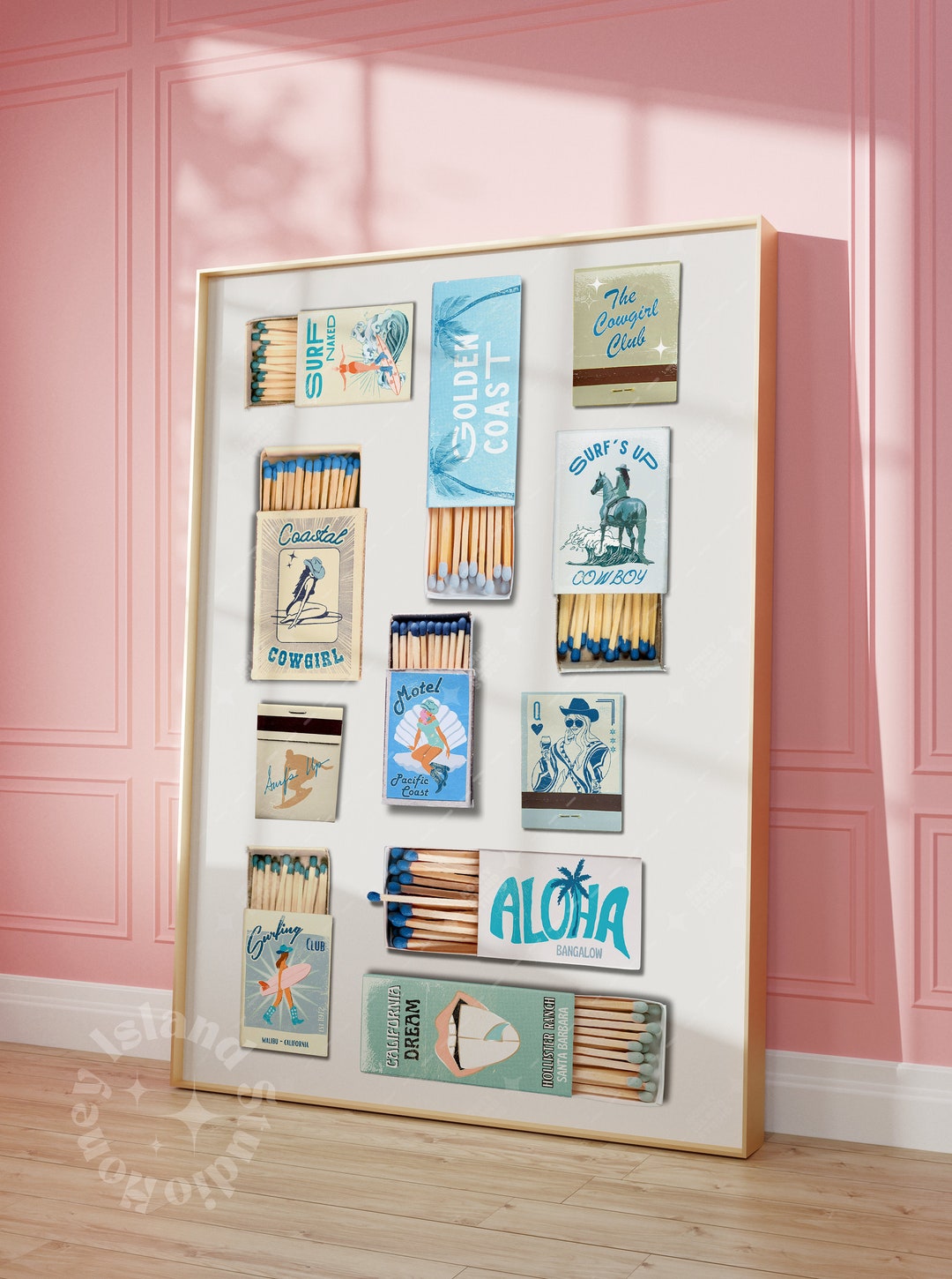 Coastal Cowgirl Vintage Matchbox Matches Print Blue Coastal Cowgirl ...