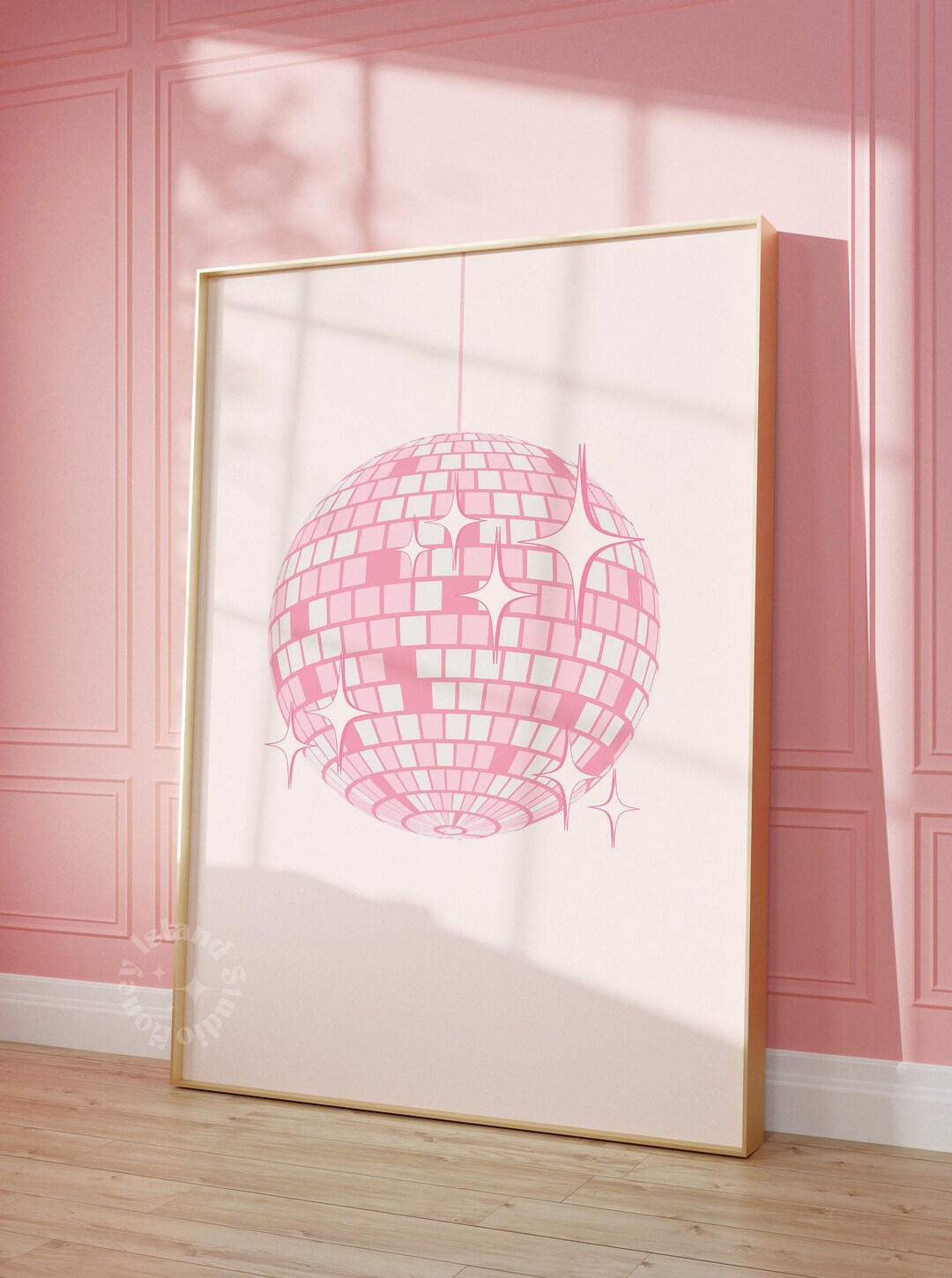Pink Disco Wall Art, Disco Ball Print, Funky Prints, Groovy Posters ...