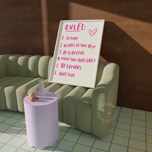 Pink Rules Print, Trendy Bar Cart Decor (digital Download) - Etsy