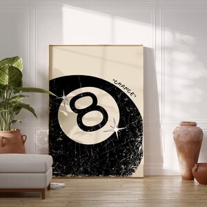 8 Ball Print Funky Ball 8 Chance Groovy Posters Dorm Room Decor, Funky ...