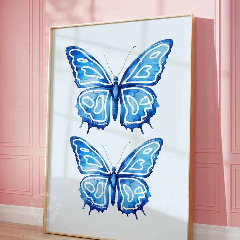 Wall Art Print Blue - Etsy