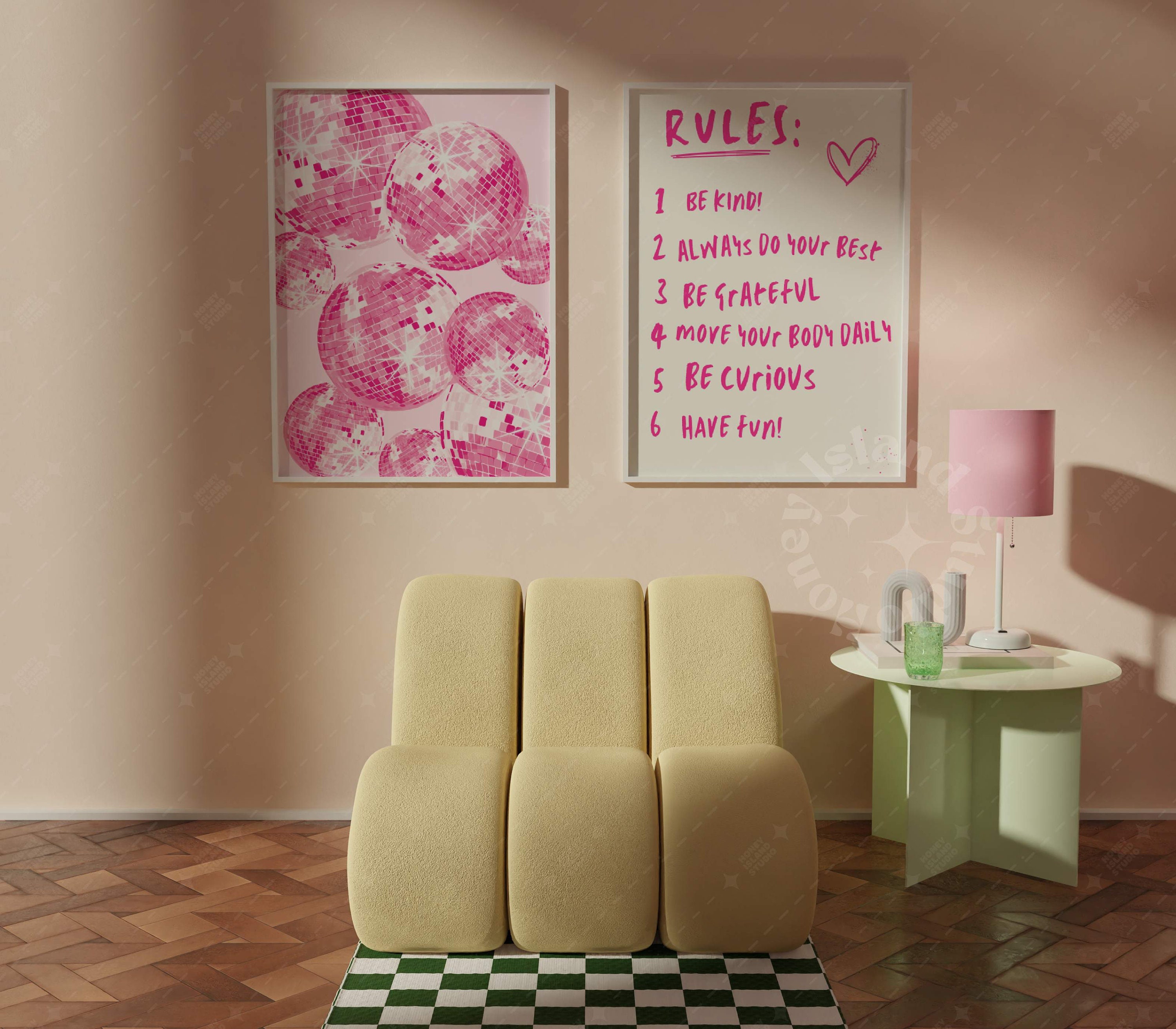 Pink Rules Print, Trendy Bar Cart Decor (digital Download) - Etsy