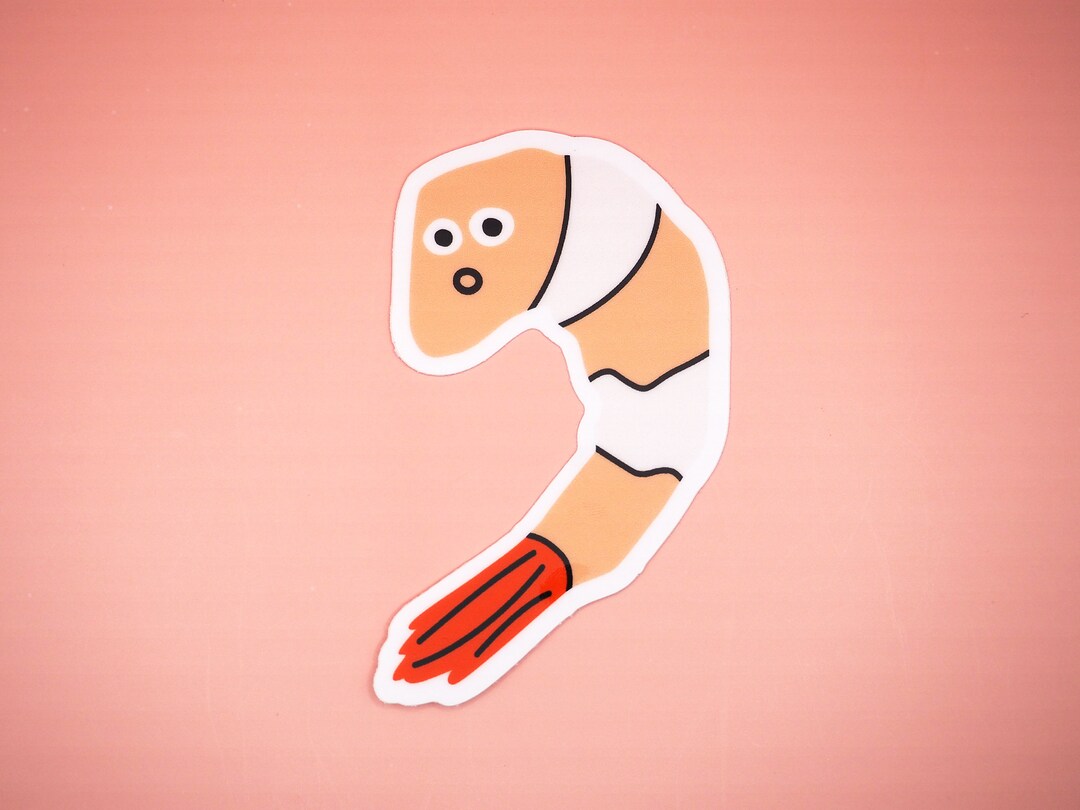 3” Shrimp Stickers | Vinyl Stickers, Shrimp Gifts, Cute Laptop Stickers ...