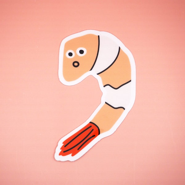 Shrimp Vinyl Stickers - Etsy