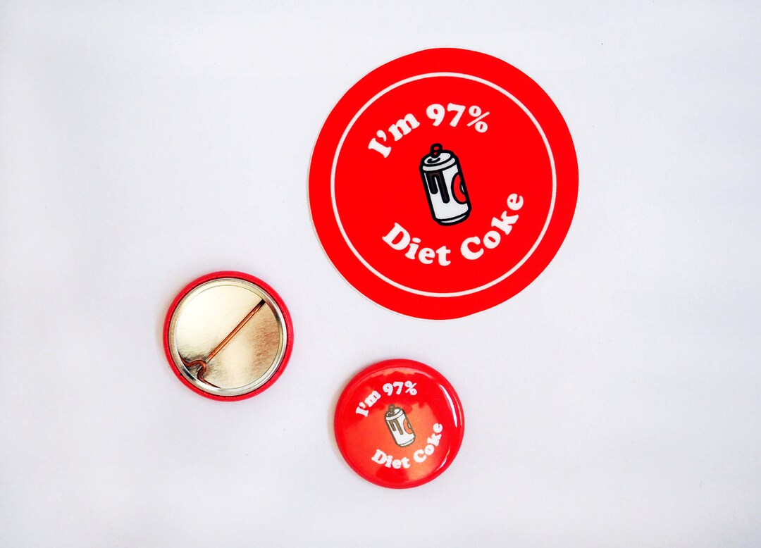 Diet Coke Gift Pack 2 Vinyl Sticker, 1 Magnet & 1 Pinback Button - Etsy