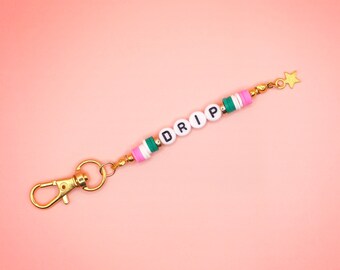 Name Silicone Beaded Keychain Custom Keychain Name Keychain - Etsy