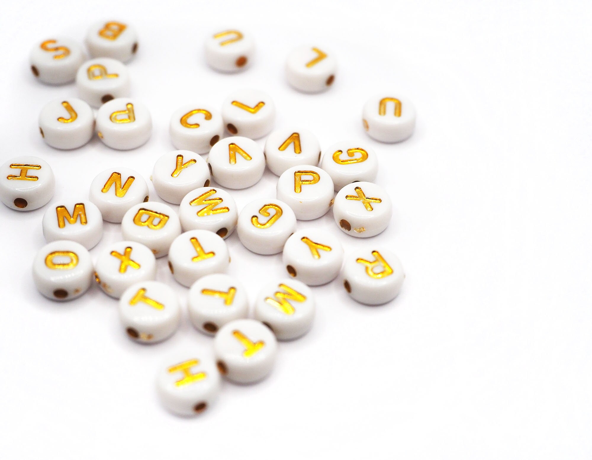 Custom Beaded Gold Letter Ring | Etsy