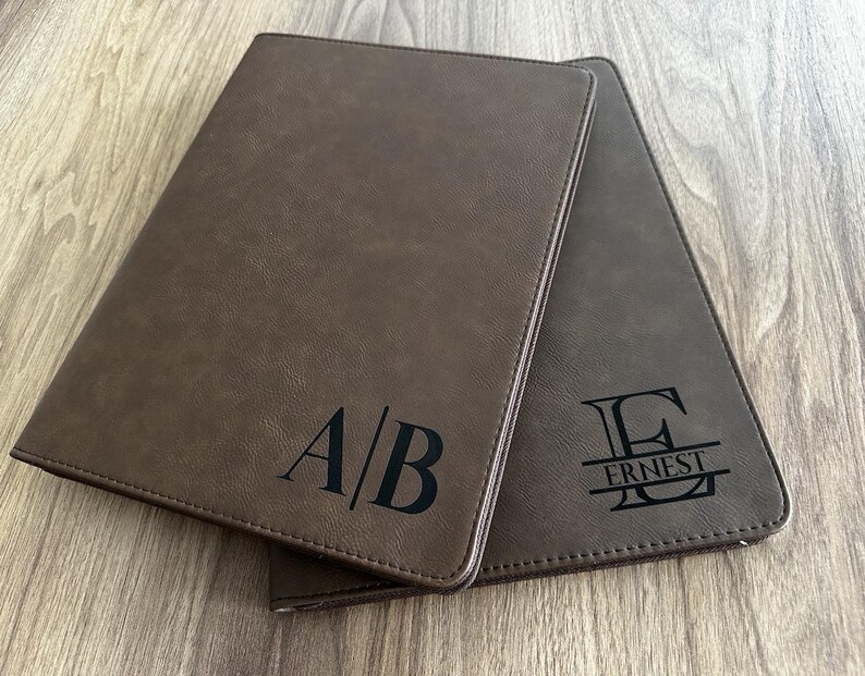 Engraved Business Portfolio, Personalized Leather Zipper Portfolio ...