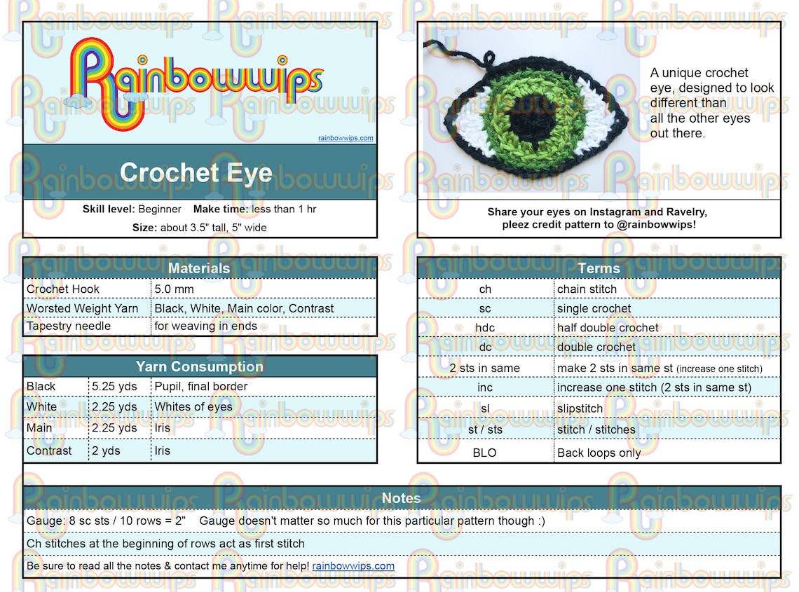 Crochet Eye PATTERN - Third Eye Crochet Applique Patch Pattern - Etsy