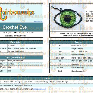 Crochet Eye PATTERN - Third Eye Crochet Applique Patch Pattern - Etsy