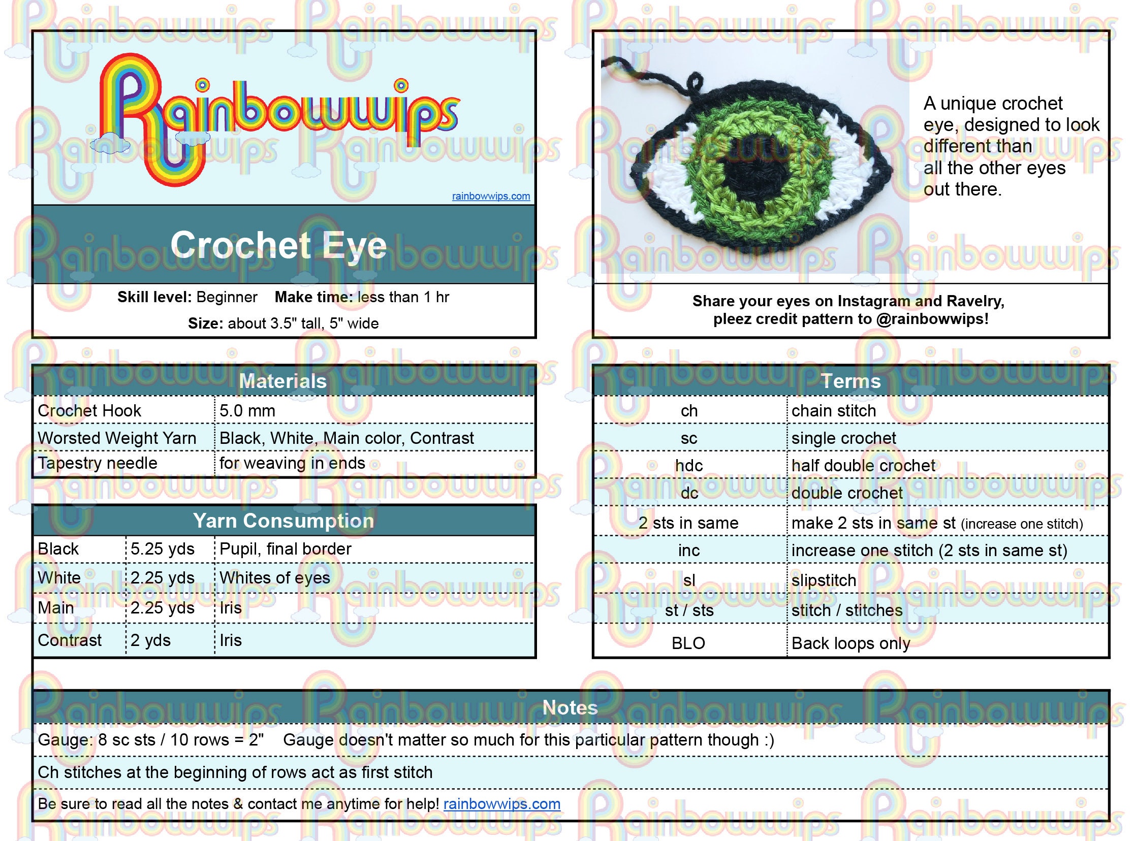 Crochet Eye PATTERN Third Eye Crochet Applique Patch Pattern | Etsy