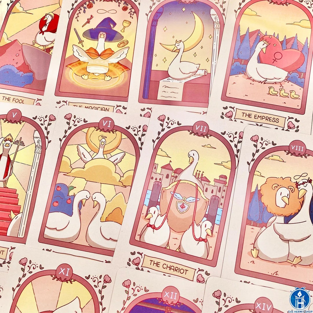 Cute Goose Tarot Deck , Cartoon Duck Themed Tarot 12x7 Cm Deck - Etsy UK