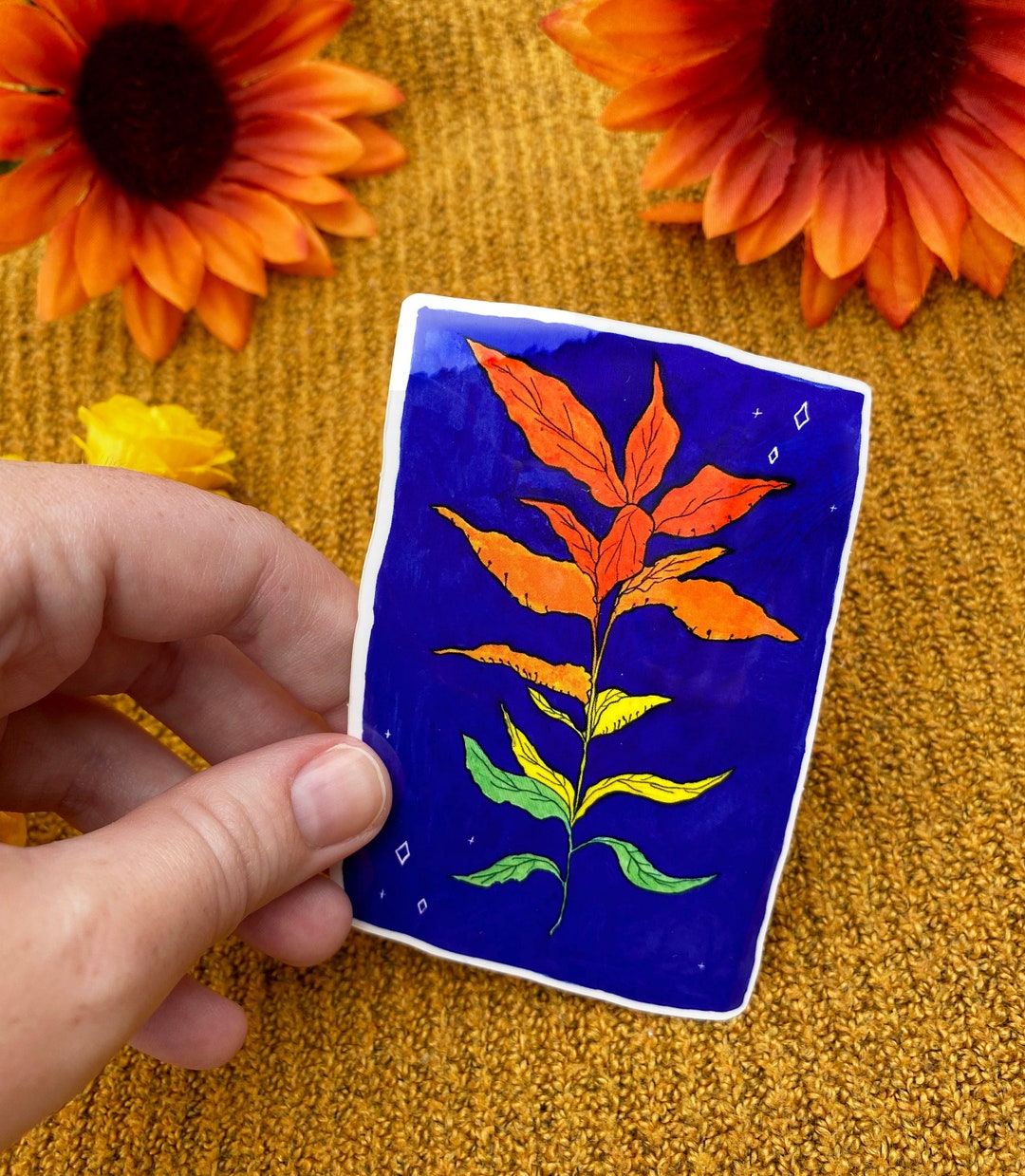 Rainbow Twig Vinyl Sticker - Etsy